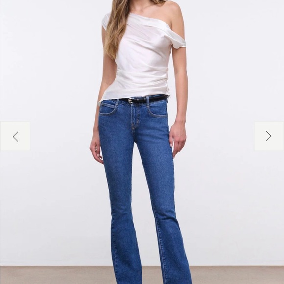 STAUD | Jeans | Staud Kyle Stretch Flare Jean Stone Blue 24 | Poshmark